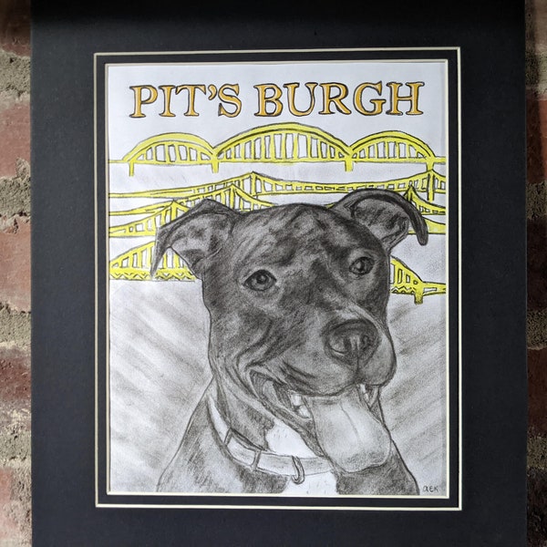 Pit Bull Drawing - Etsy