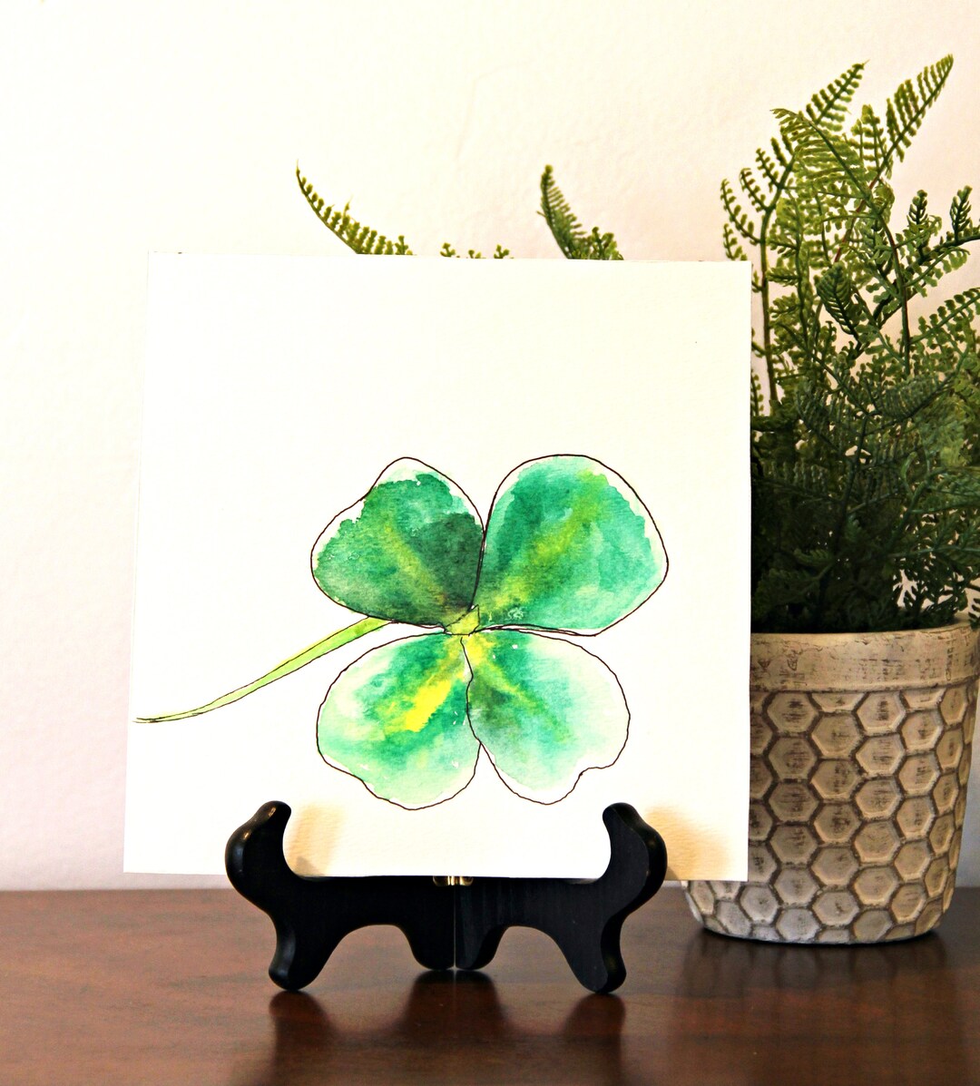 Four Leaf Clover, Wall Art, Original, Watercolor Painting, Wall Decor ...