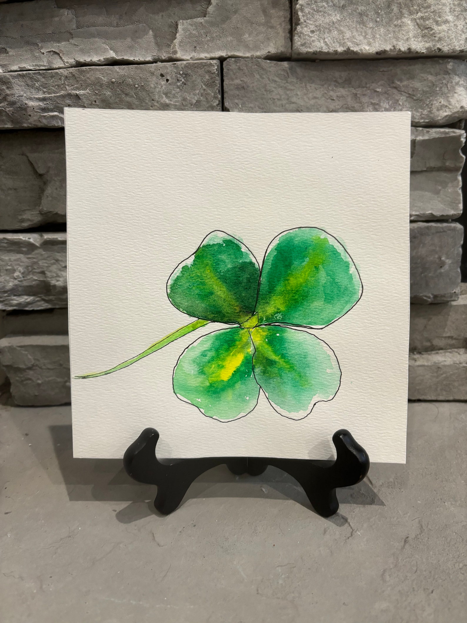 Four Leaf Clover, Wall Art, Original, Watercolor Painting, Wall Decor ...