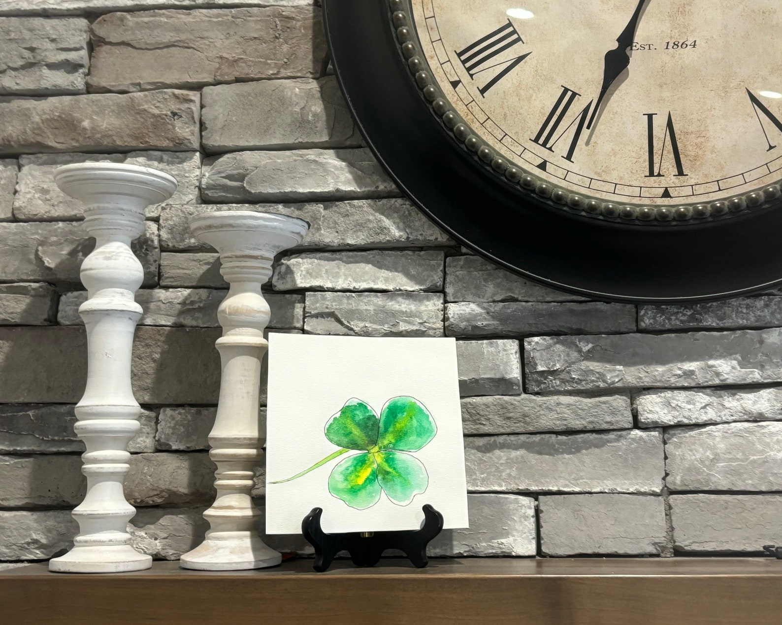 Four Leaf Clover, Wall Art, Original, Watercolor Painting, Wall Decor ...