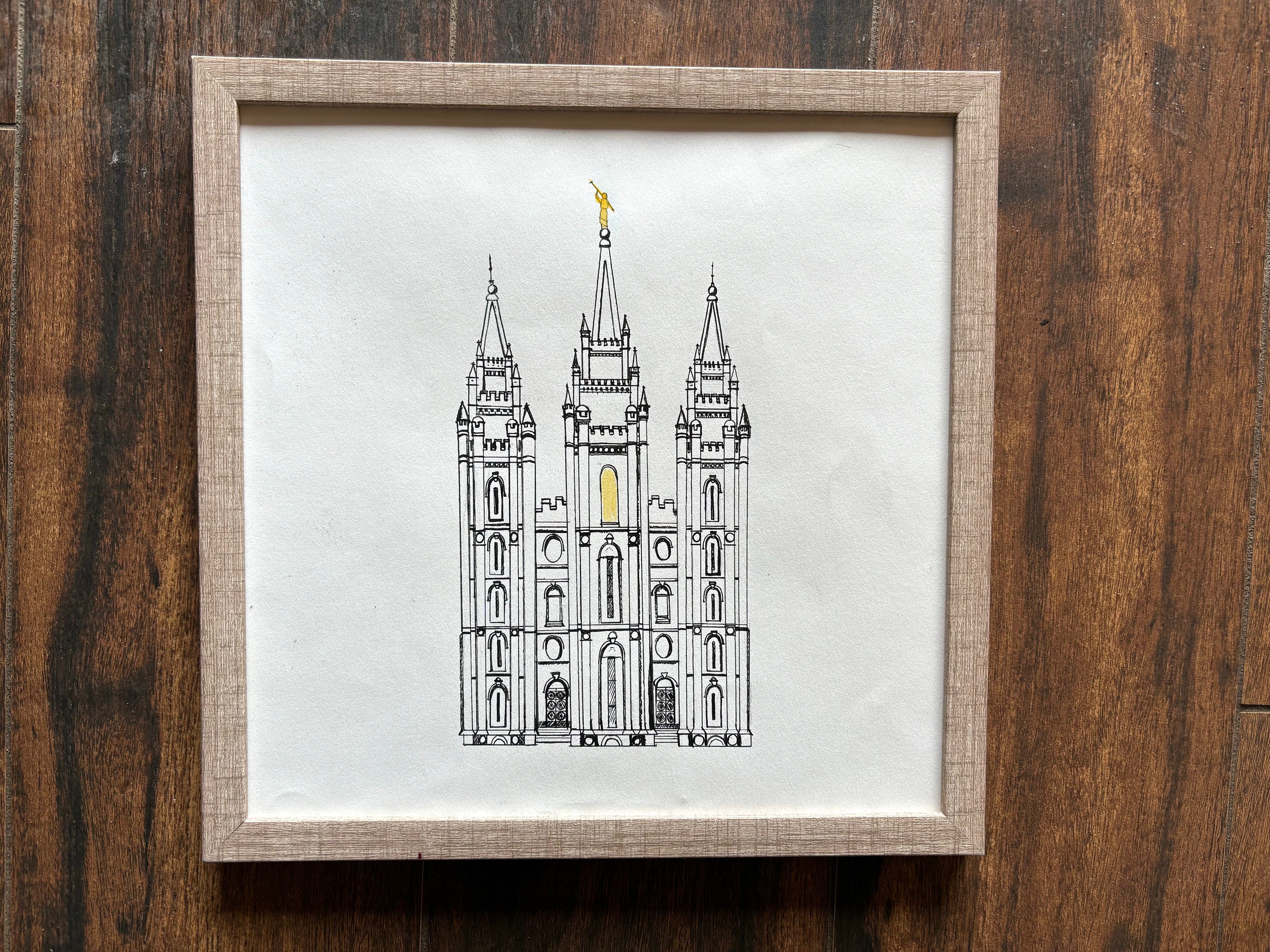 Salt Lake City Temple, LDS Temple Art, Realistic Art, Pen and Ink ...