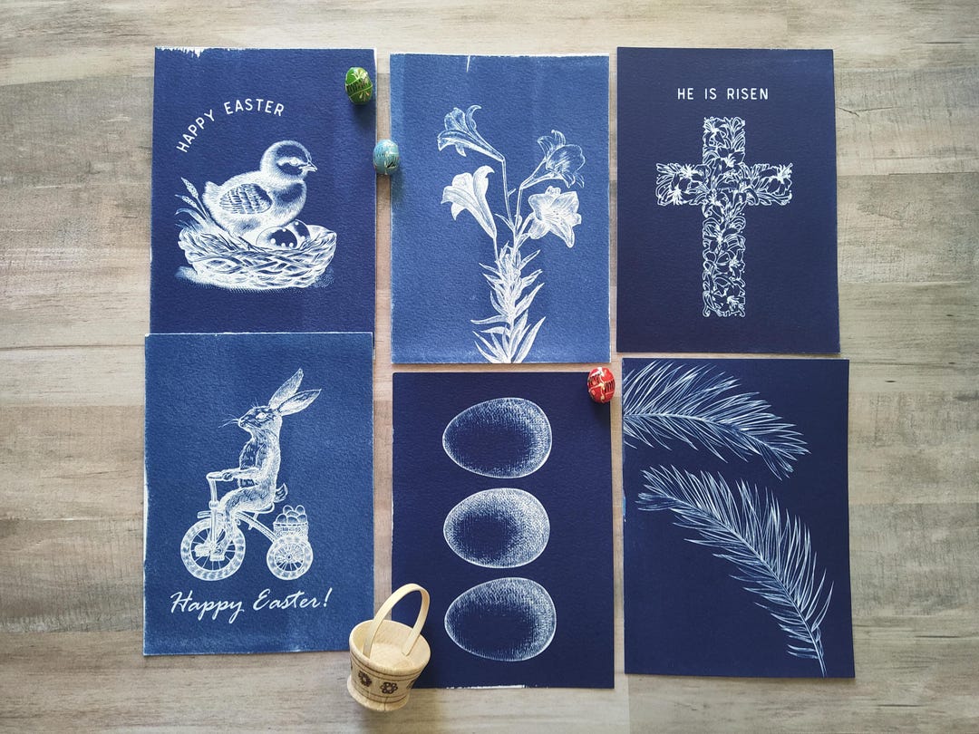 Cyanotype Stencils, Easter Stencils Kit for Sunprint Art, DIY Craft for ...