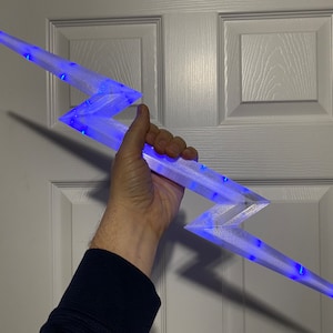 19in Hollow Lightning Bolt 3D Print With Cavity for Led's and Batteries ...