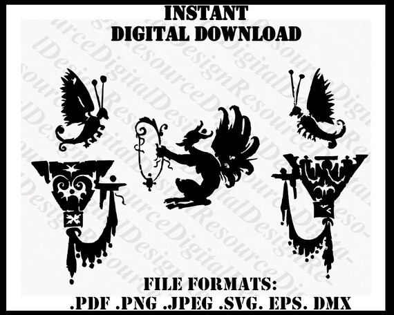 Whimsical Design Elements Devil SVG Butterfly Graphic | Etsy