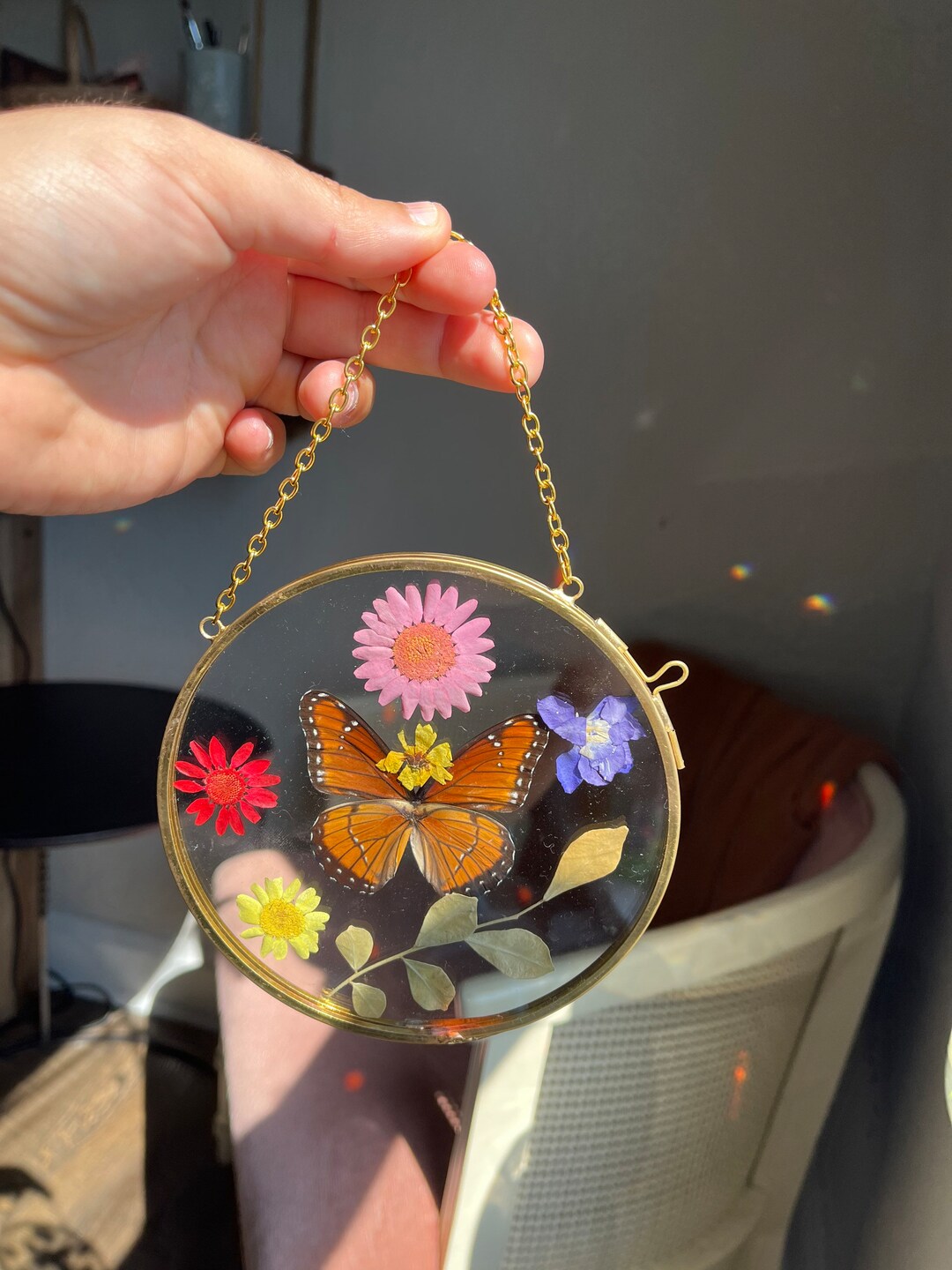 Monarch Glass Wall Hanging Art - Etsy