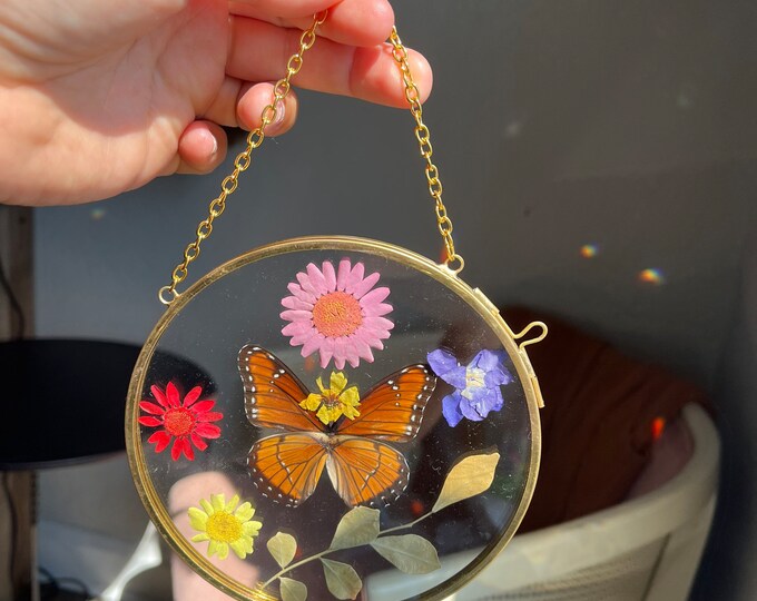 Monarch Glass Wall Hanging Art - Etsy