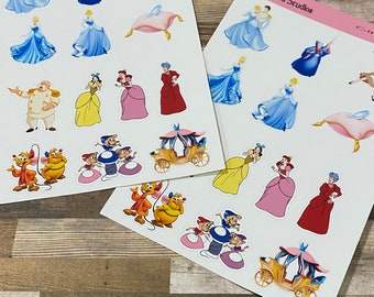 Cinderella Stickers - Etsy
