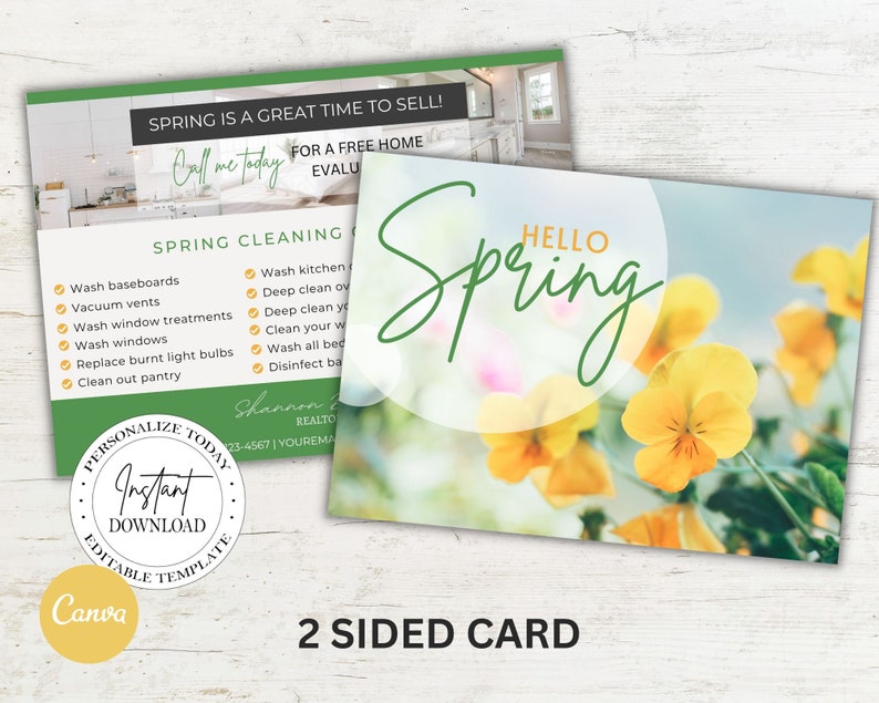Real Estate Spring Postcard Template, Printable Postcards for Realtors ...