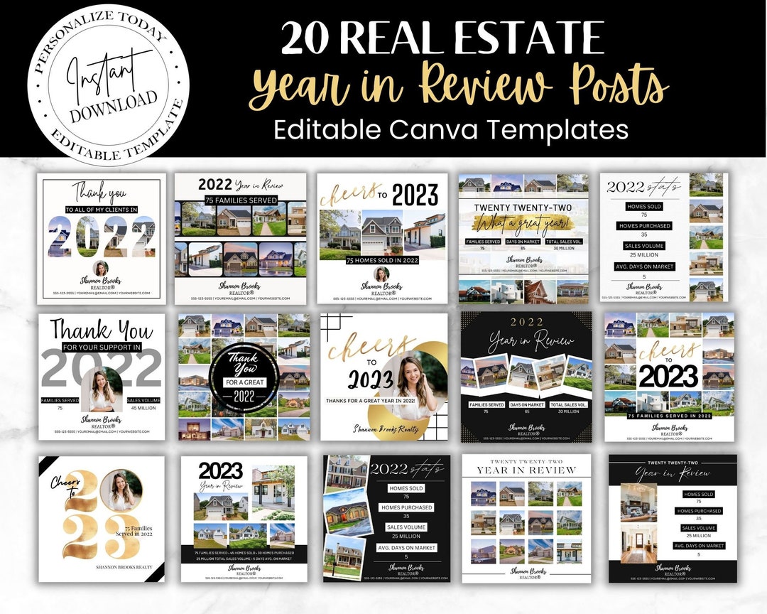 Real Estate Year in Review Posts, Real Estate New Year Social Media ...