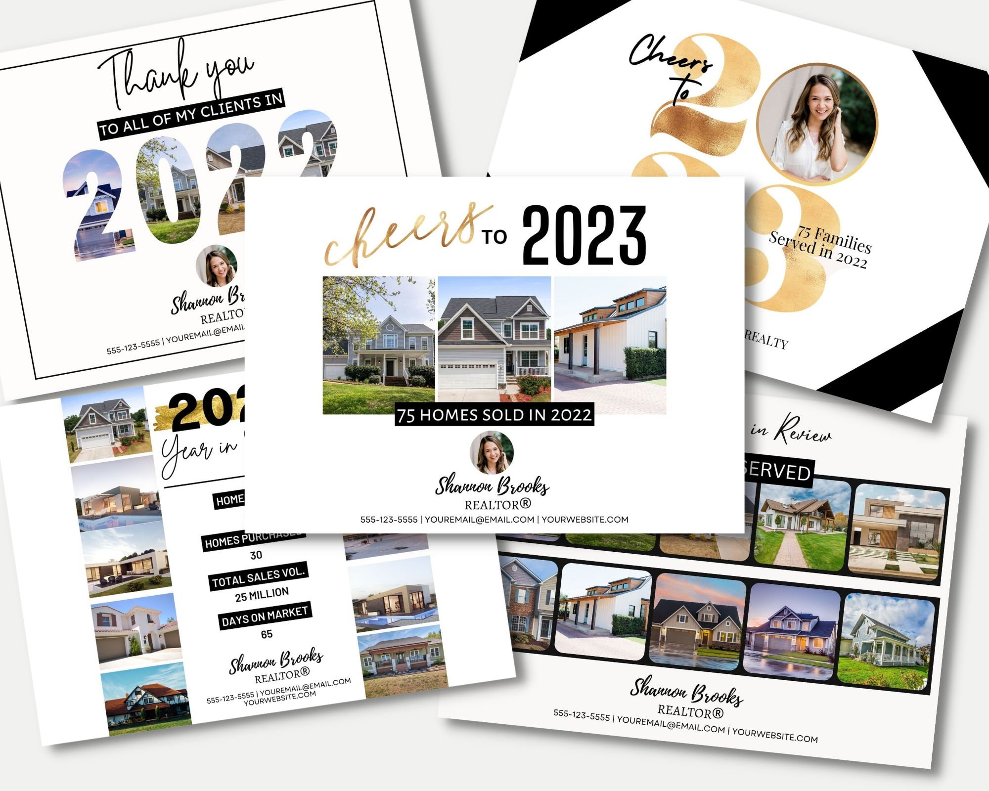 Year in Review Real Estate Postcard Templates, Printable 2022 Real ...