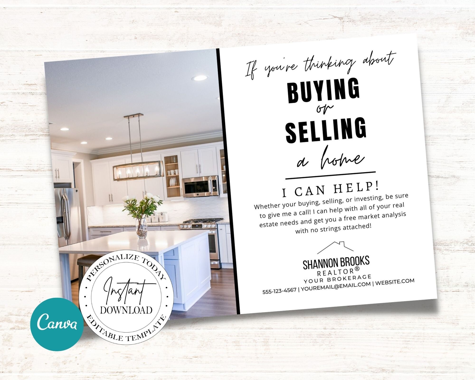 Real Estate Marketing, Real Estate Agent Postcard Template, Realtor ...