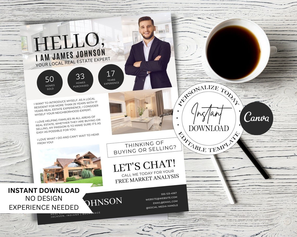 Real Estate Introduction Flyer, Real Estate Agent Marketing Letter ...