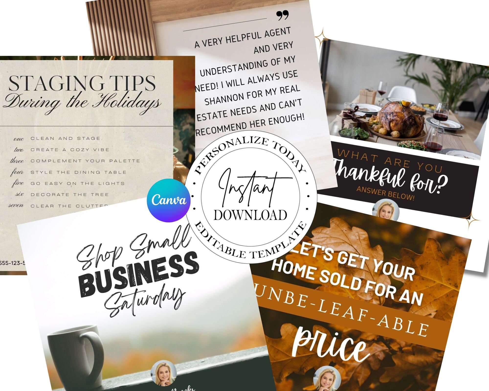 Real Estate Social Media Posts Templates, November Real Estate Social ...