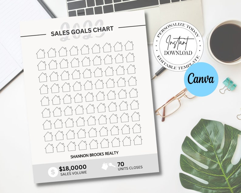 Real Estate Sales Goal Chart, Real Estate Planner, 2023 Goal Chart ...