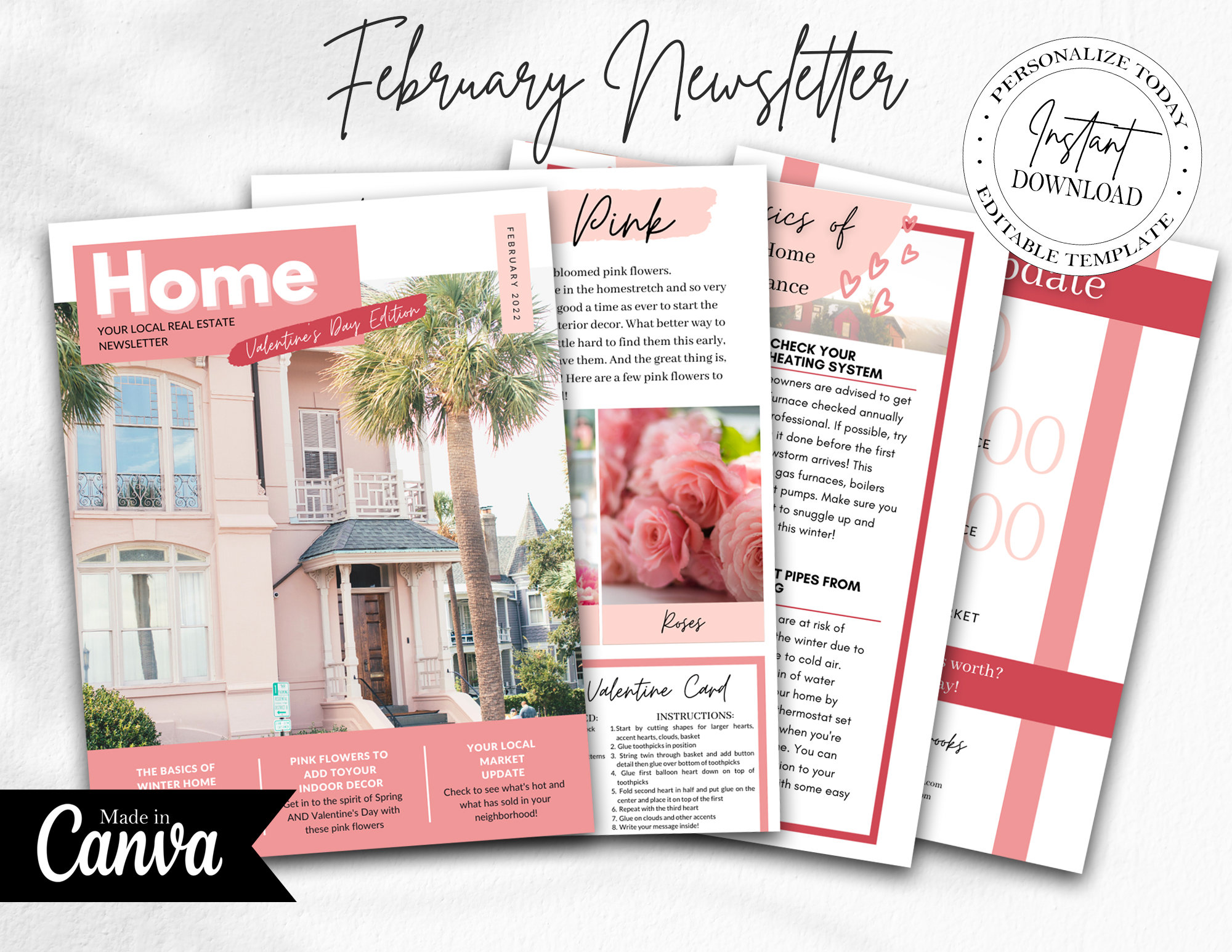 Real Estate February Newsletter, Real Estate Valentine's Day Printable ...
