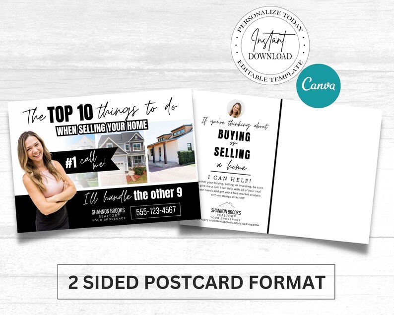 Real Estate Marketing, Real Estate Agent Postcard Template, Realtor ...