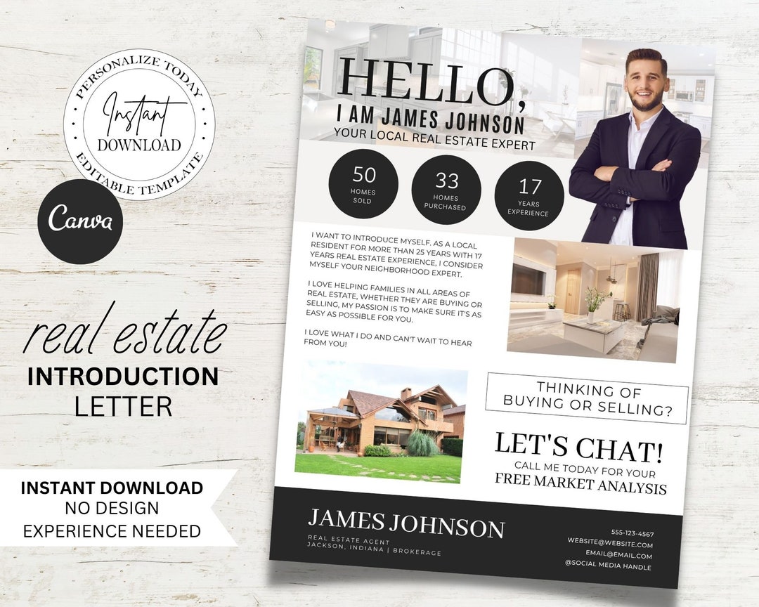 Real Estate Introduction Flyer, Real Estate Agent Marketing Letter ...