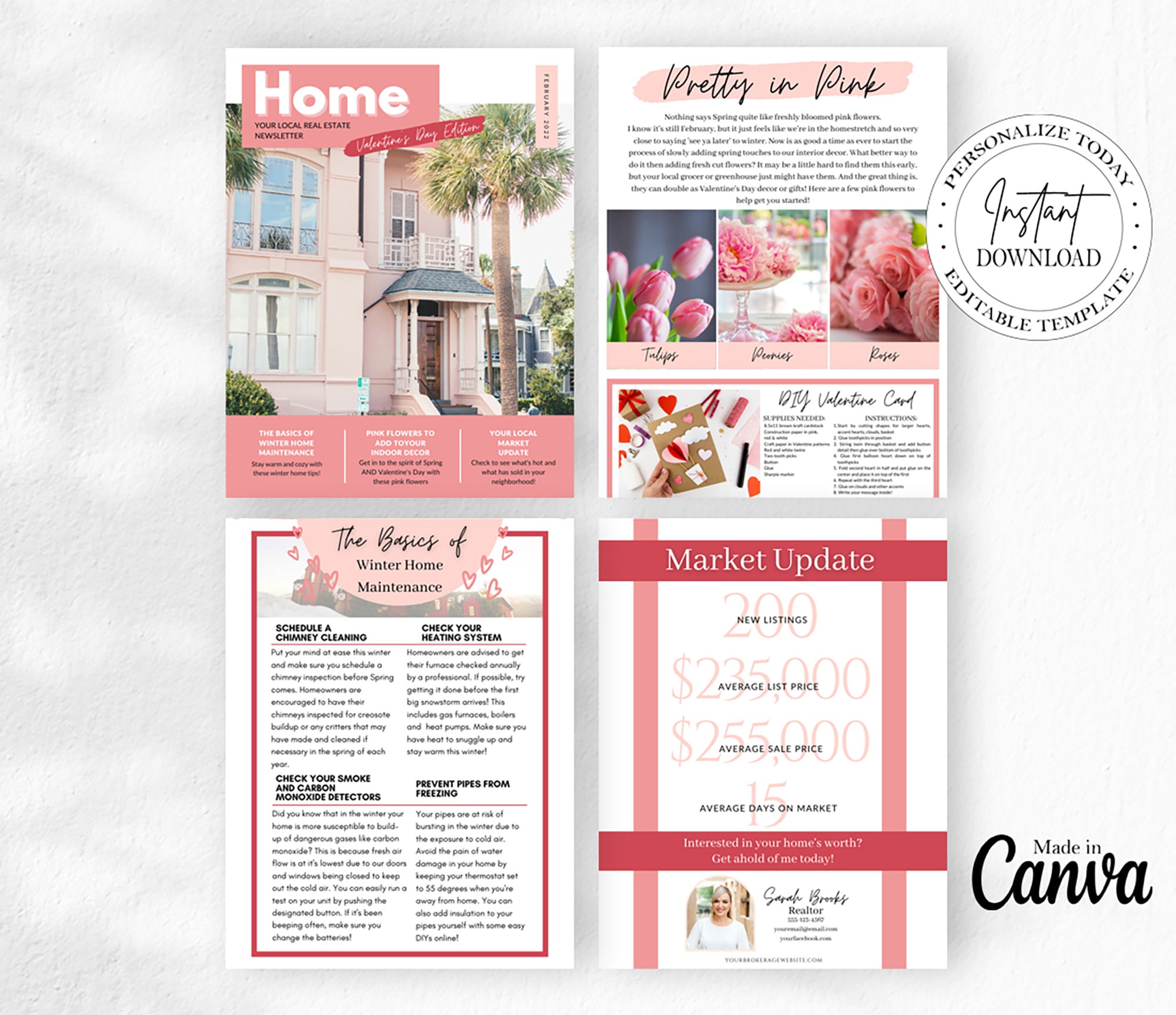 Real Estate February Newsletter, Real Estate Valentine's Day Printable ...