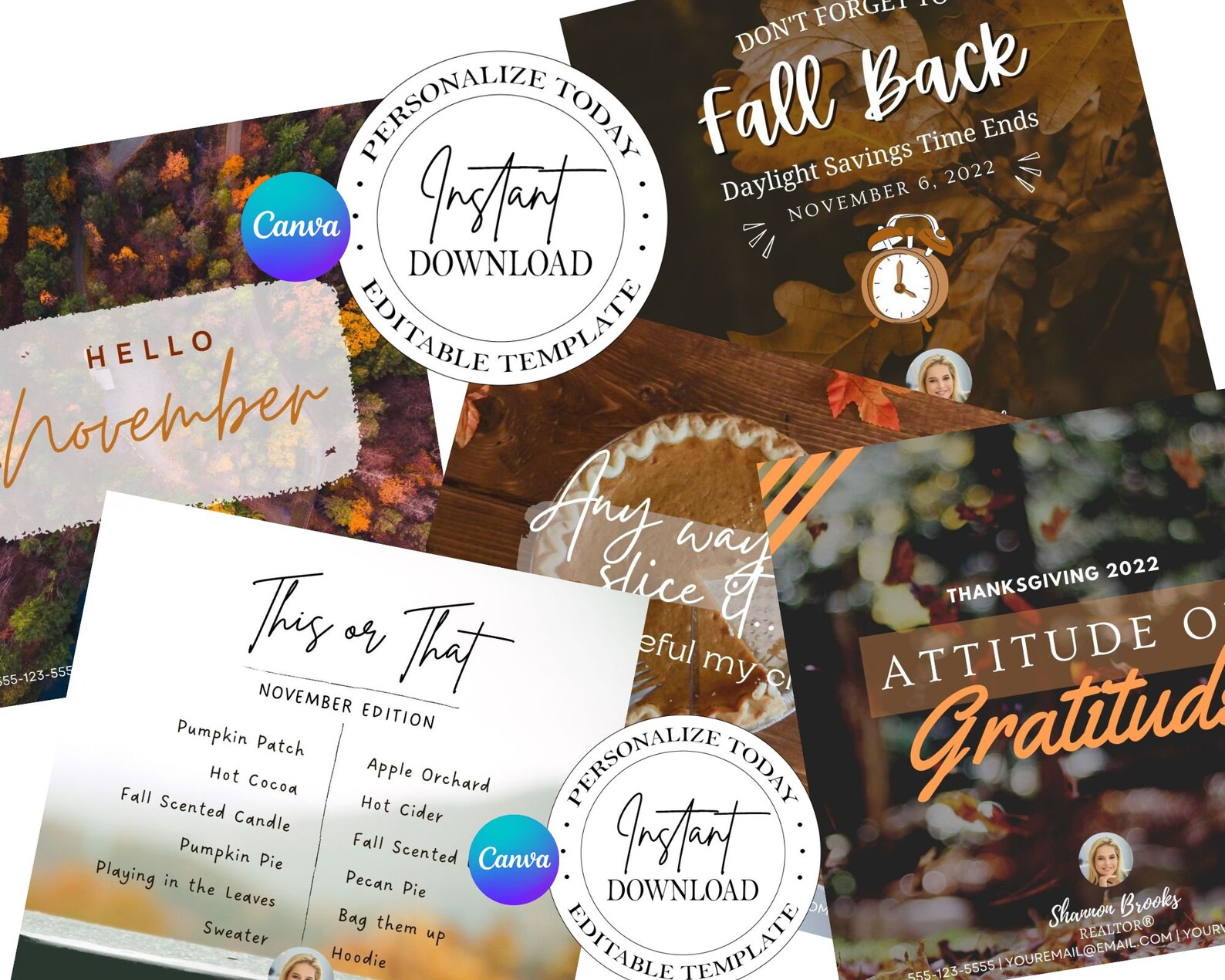 Real Estate Social Media Posts Templates, November Real Estate Social ...