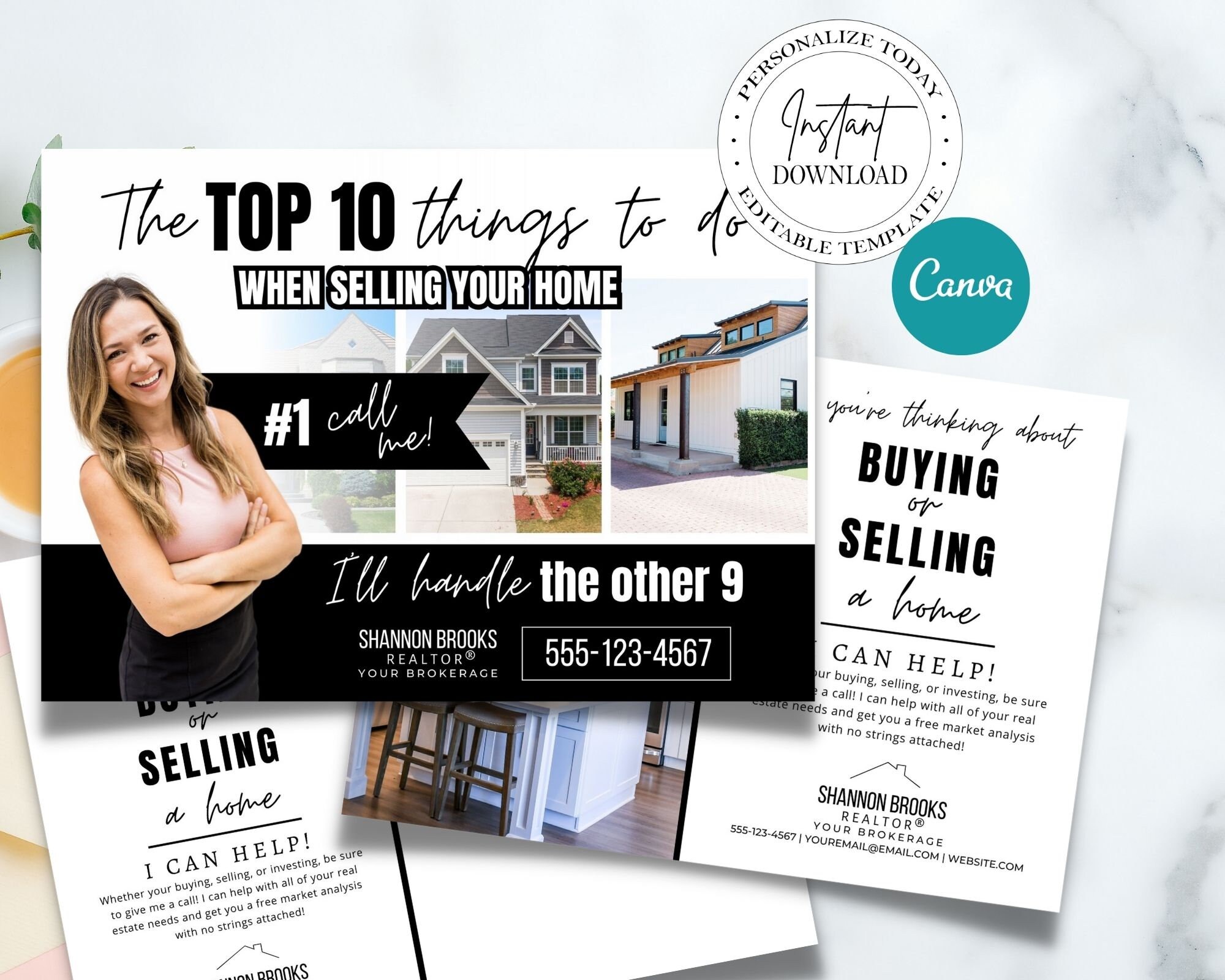 Real Estate Marketing, Real Estate Agent Postcard Template, Realtor ...