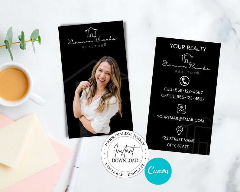Real Estate Agent Business Card Template Modern Realtor - Etsy