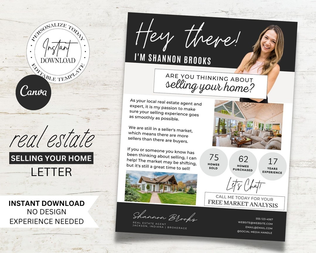 Real Estate Thinking About Selling Letter, Real Estate Marketing Flyer ...