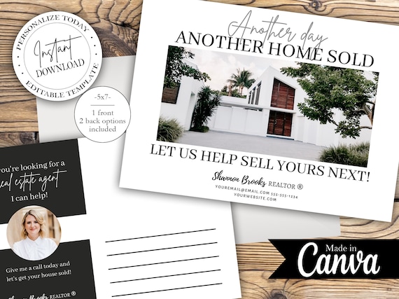 Real Estate Postcard Another Home Sold Postcard Real Estate - Etsy