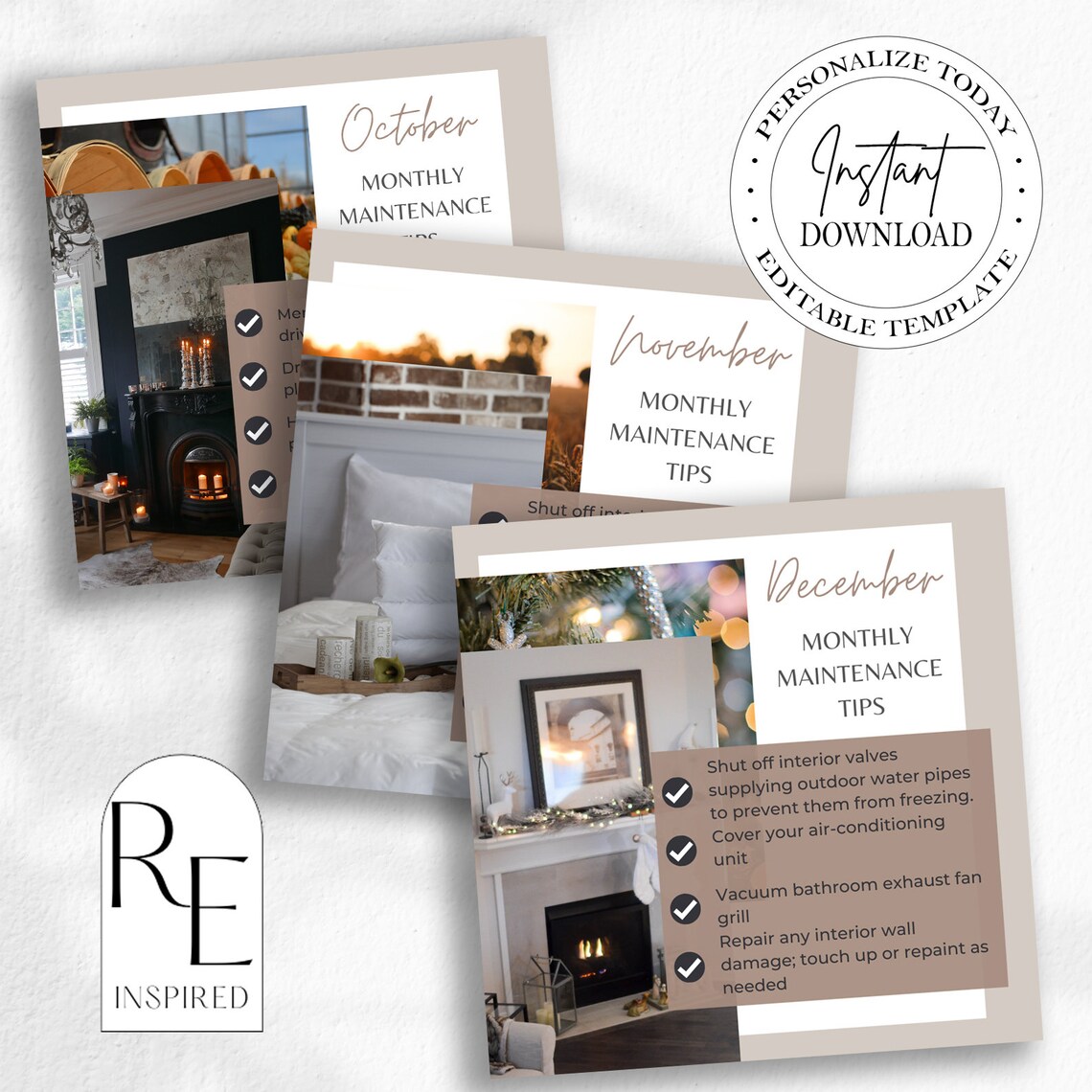 Real Estate Instagram Posts, Monthly Maintenance Tips, Realtor ...