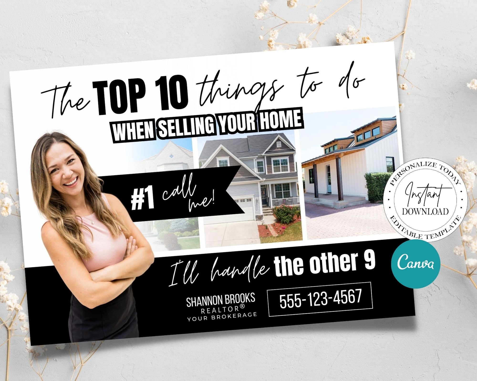 Real Estate Marketing, Real Estate Agent Postcard Template, Realtor ...