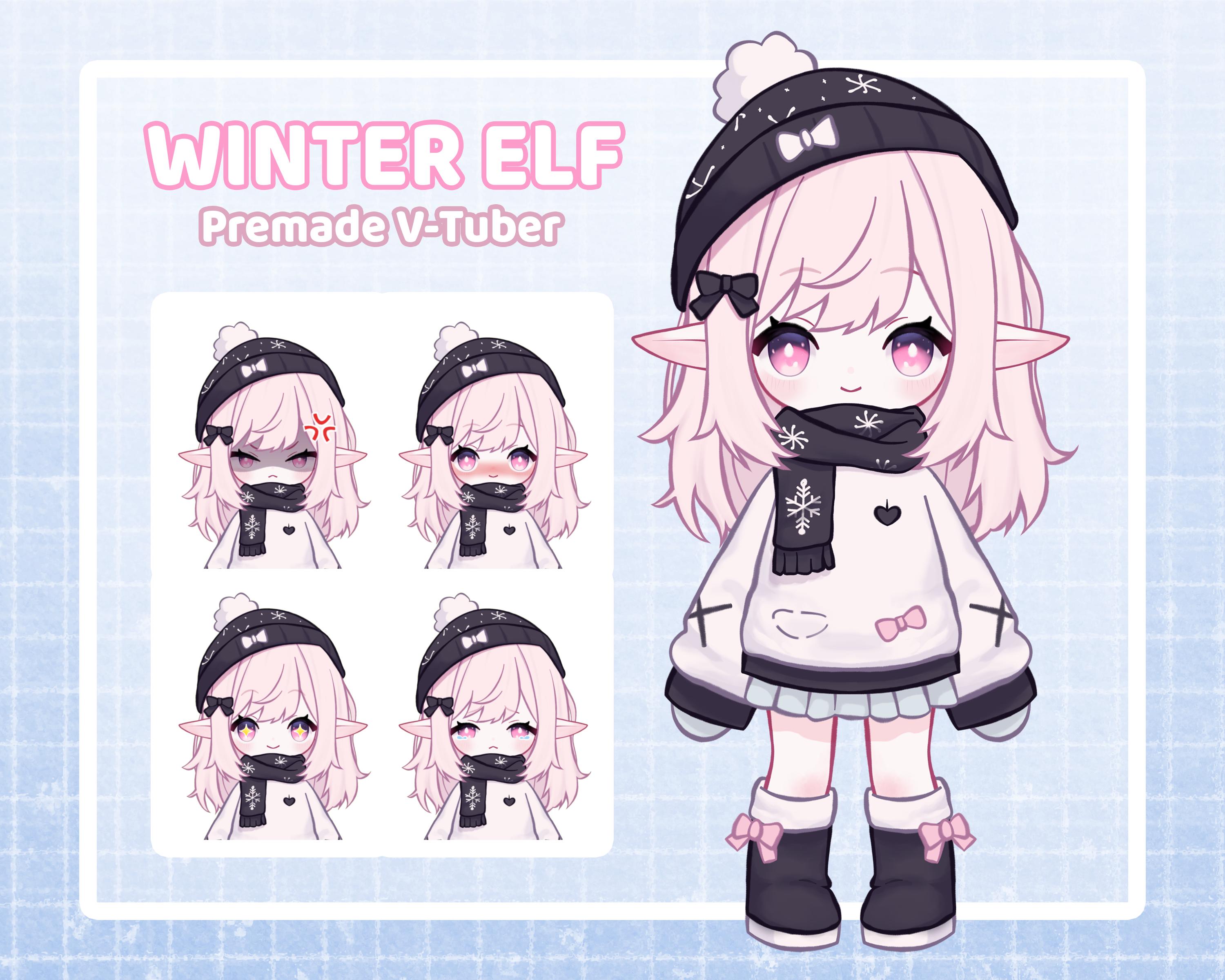 Chibi Winter Elf Vtuber Model: Premade Fully Rigged Live2d Avatar - Etsy