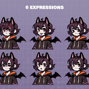 Bat Girl Pngtuber Model - Animated Giftuber - Digital Avatar - Perfect ...