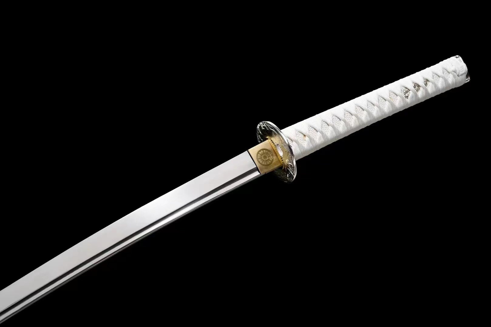 Hand Forged Japanese Sword Full Tangatana 1045 Steel Katana White Knife ...