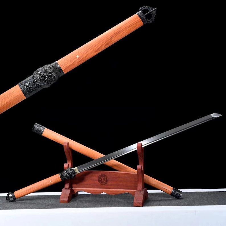 Quan Tang Samurai Straight Sword Hand-forged Samurai Sword T10 Steel ...