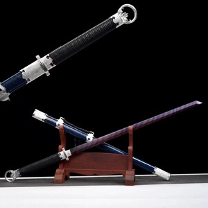 All Tang Japanese Katana Hand Forged Katana Straight Blade Damascus ...