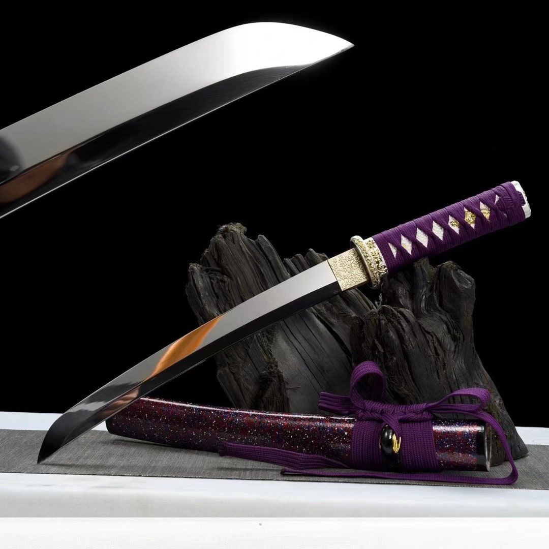 Japanese Katana Samurai Sword Short Sword Hand-ground Mirror Edge - Etsy