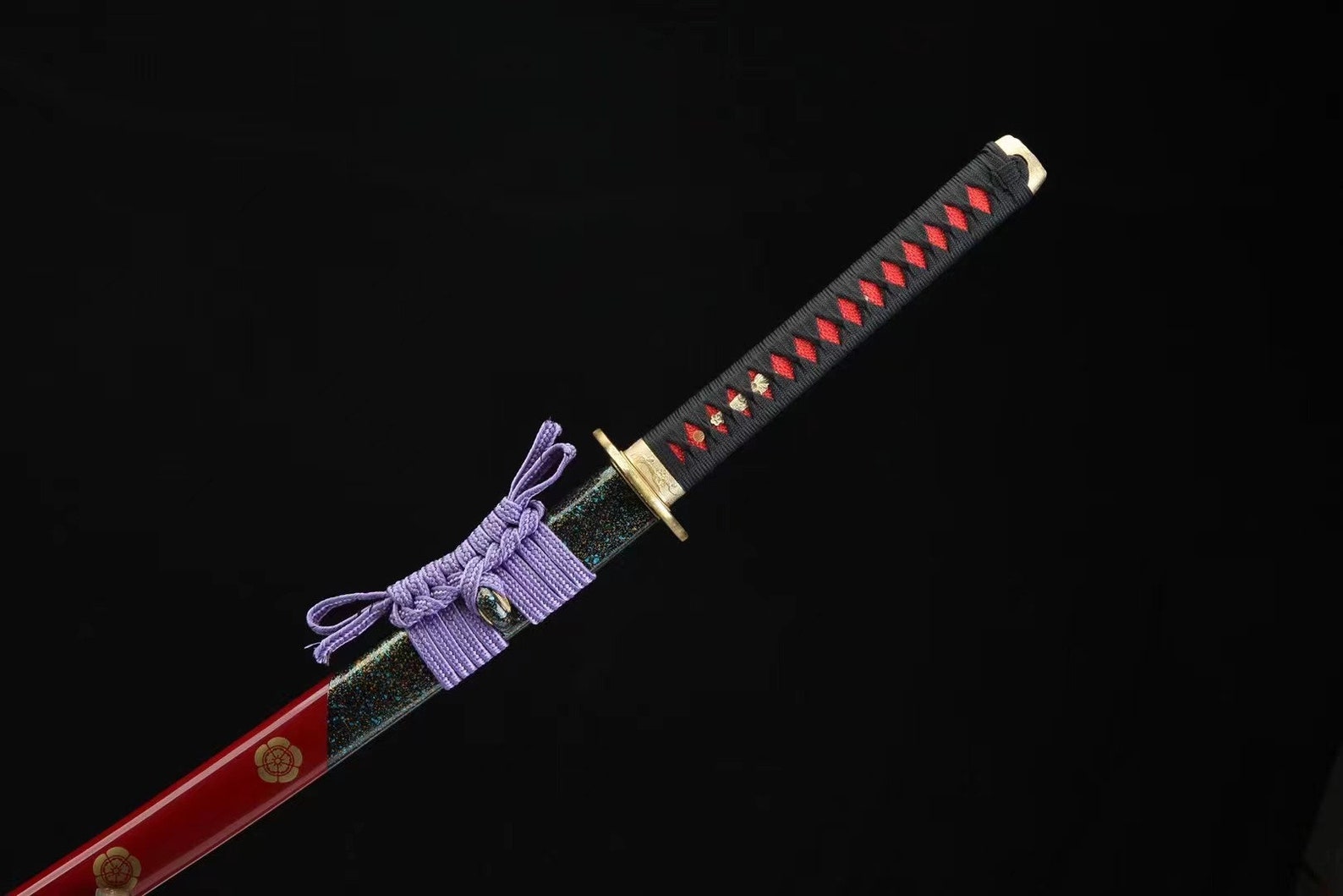 All Tang Japanese Katana Hand Forged Katana High Manganese Steel Red ...