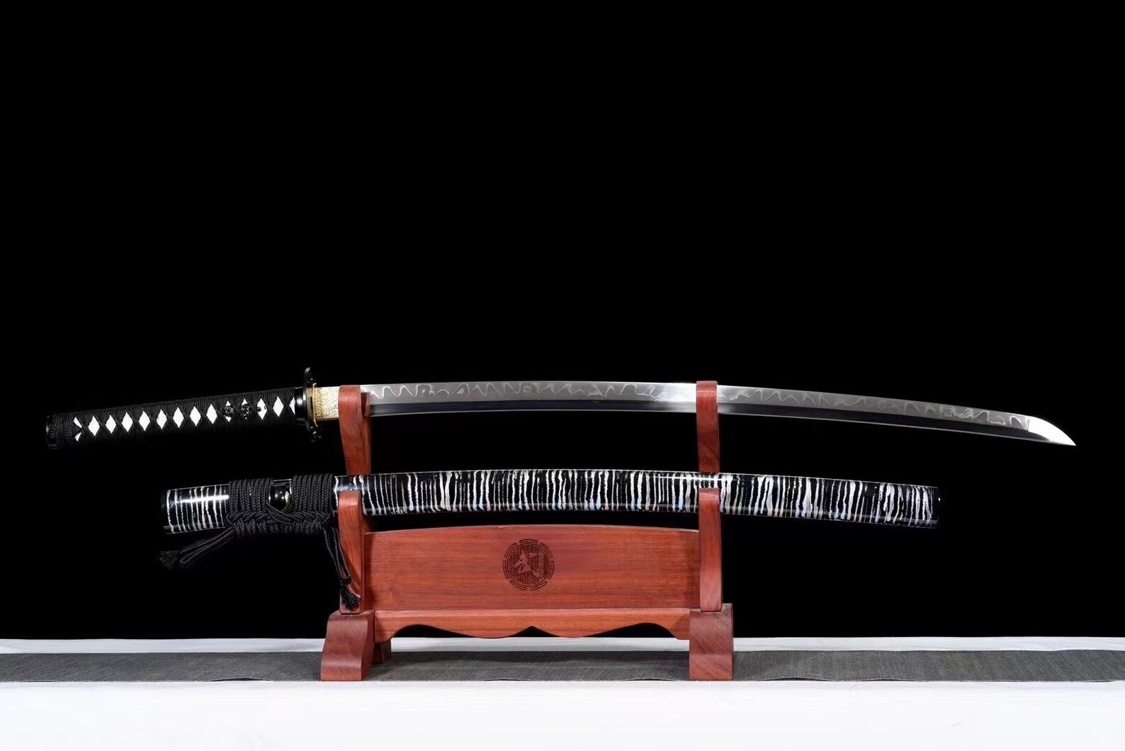 Hand-forged Japanese Samurai Sword Damascus Steel Clay-tempered All ...