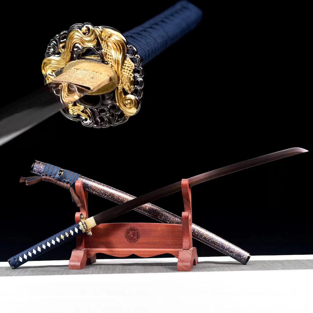 Hand-forged Japanese Katana Damascus Steel Samurai Knife the Real ...