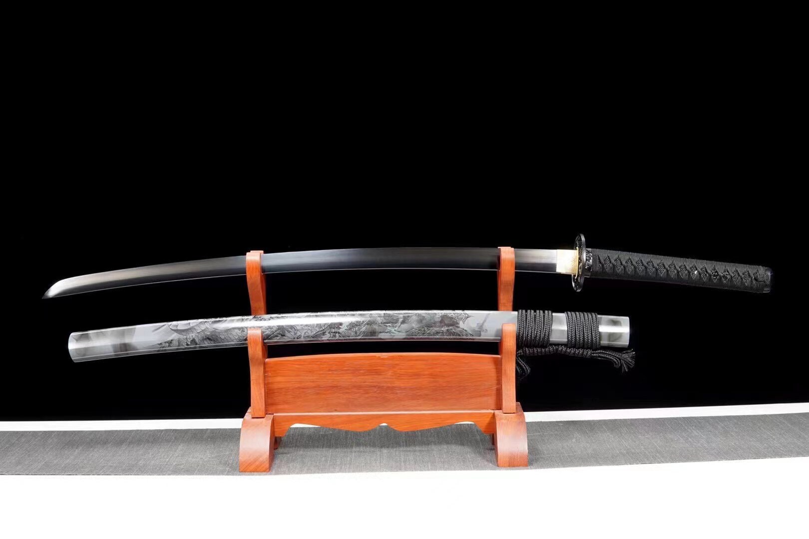 All Tang Handmade Japanese Samurai Sword Black Blade Katana - Etsy