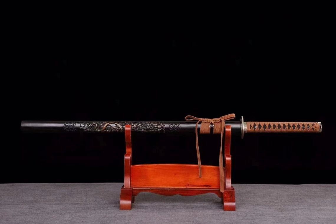 Hand-forged Japanese Samurai Straight Sword Quan Tang High | Etsy