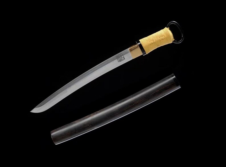 Japanese Katana Short Samurai Sword Damascus Steel Ebony - Etsy