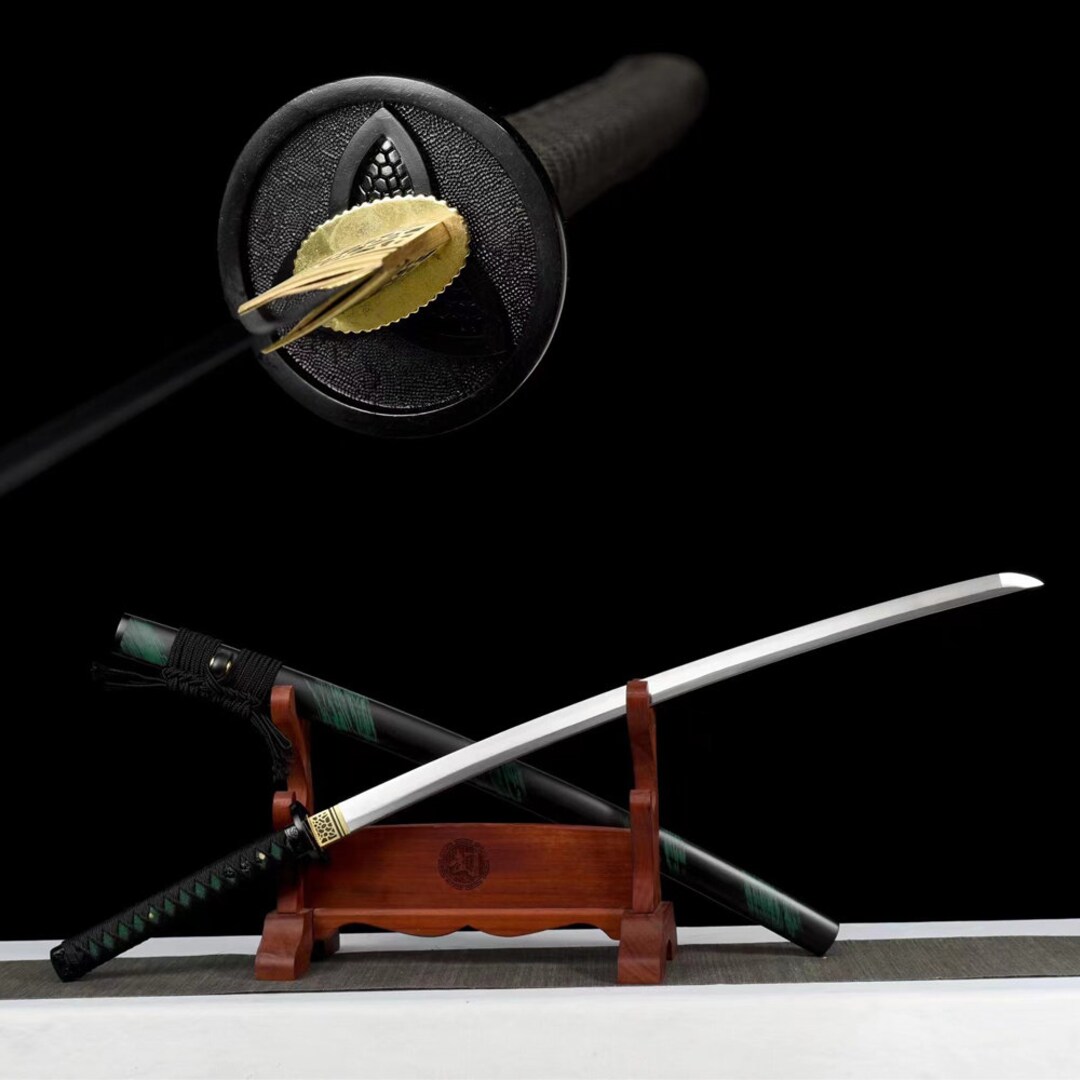 Hand-forged Japanese Katana All-tang Samurai Sword 1090 Steel Carbon ...