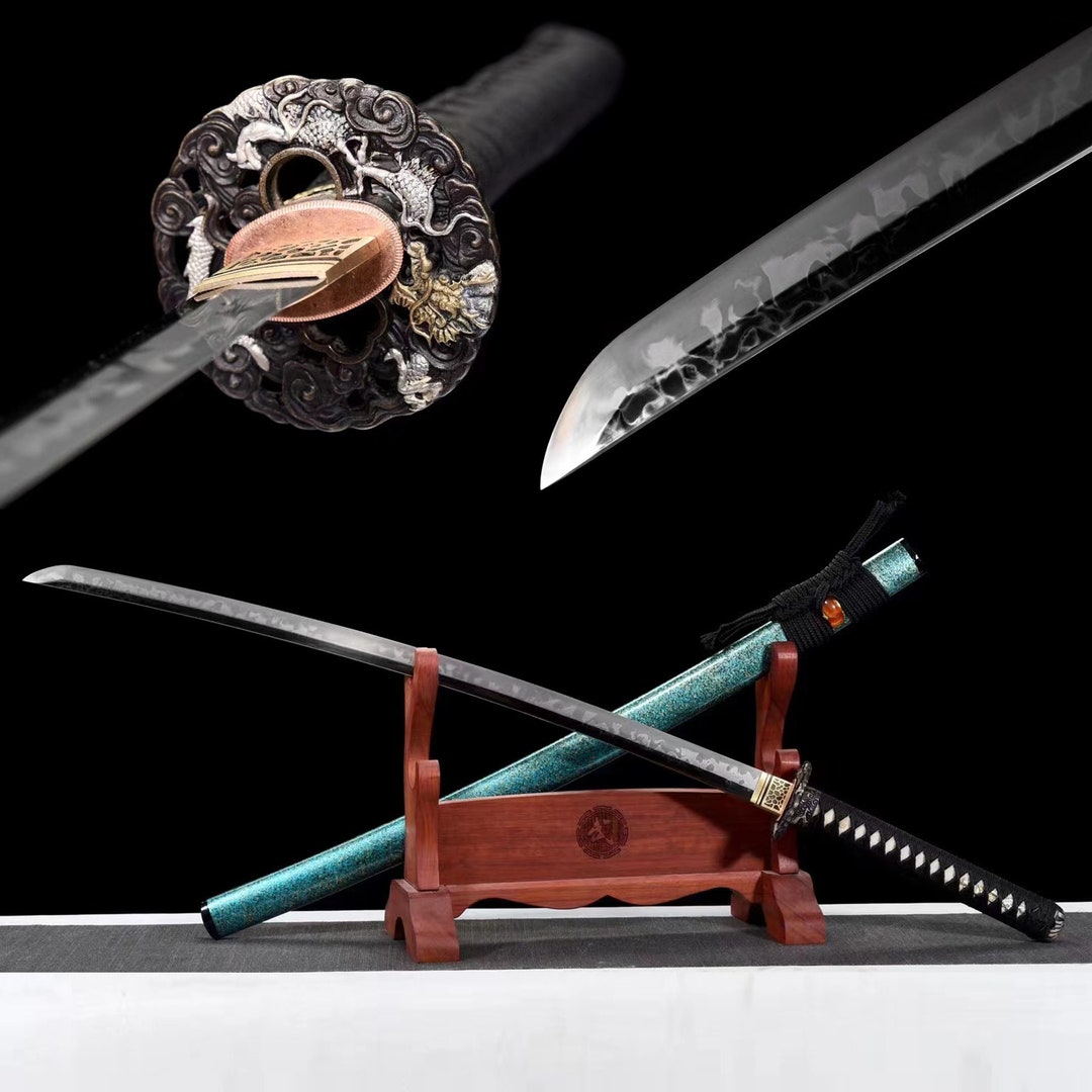 High-end Japanese Katana-t10 Steel Clay Tempered Samurai Sword All Tang ...