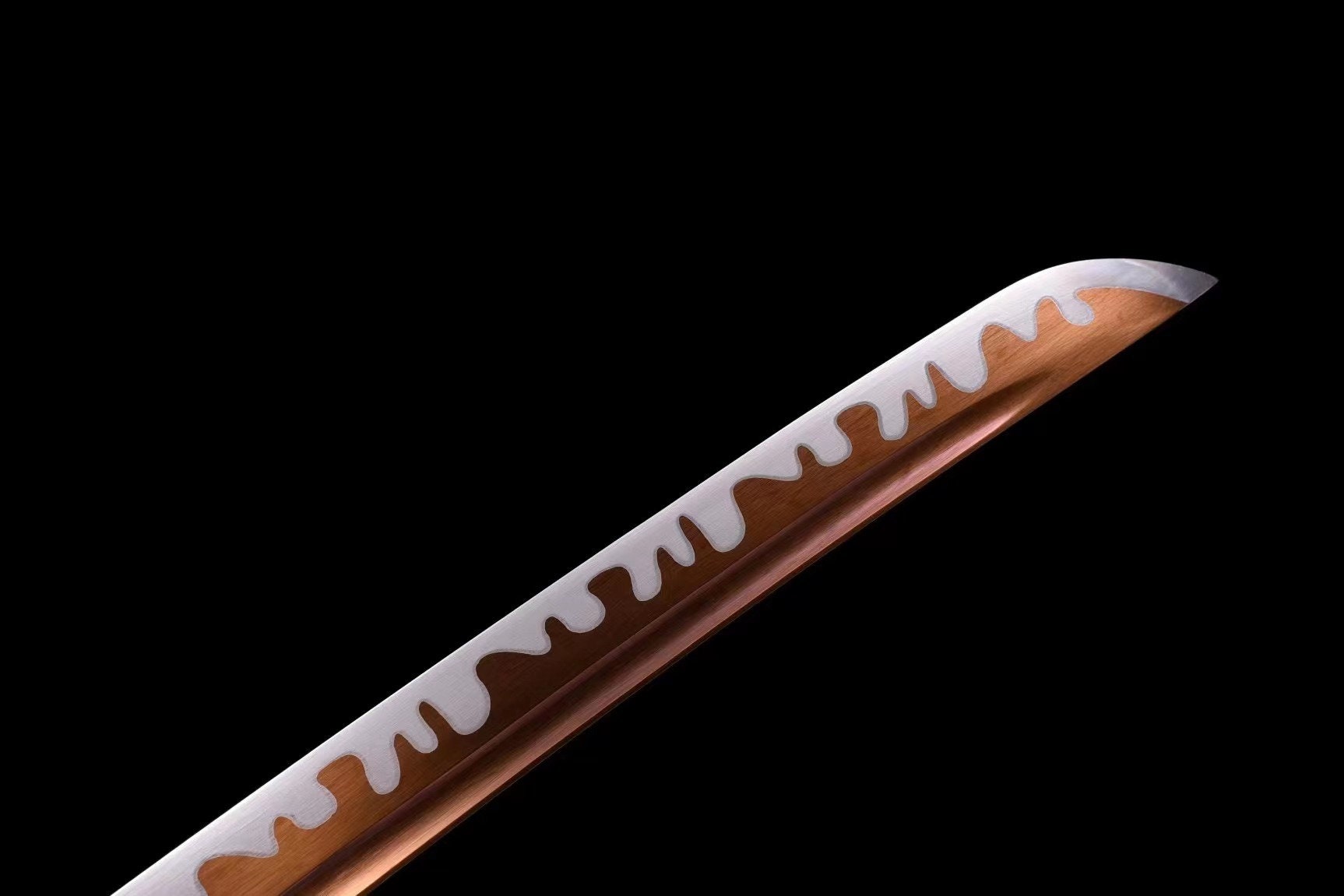 Hand-forged Japanese Katana Full Tang 1060 Steel Golden Blade A Real ...