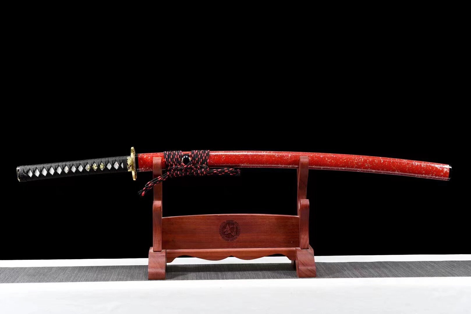 Hand-forged Japanese Samurai Sword Red Katana Full Tang - Etsy