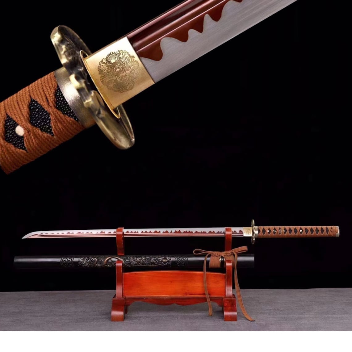 Hand-forged Japanese Samurai Straight Sword Quan Tang High | Etsy