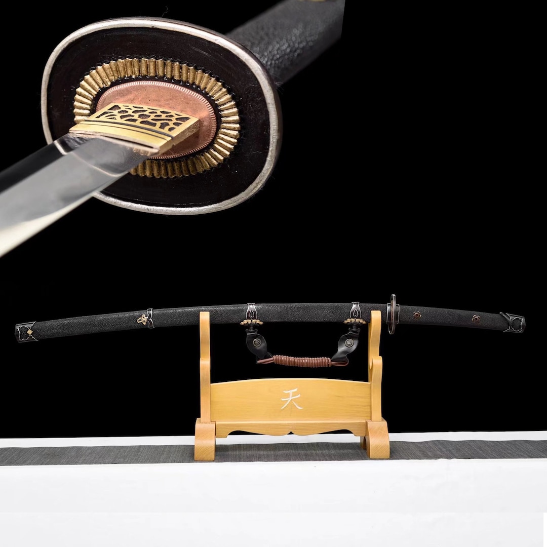 High-end Japanese Katana Pearl Fish Skin Scabbard Gilt Accessories ...