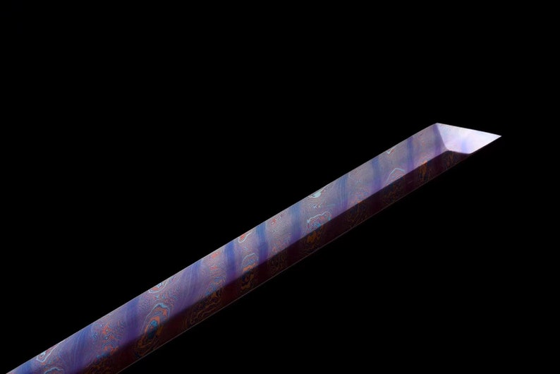 All Tang Japanese Katana Hand Forged Katana Straight Blade Damascus ...