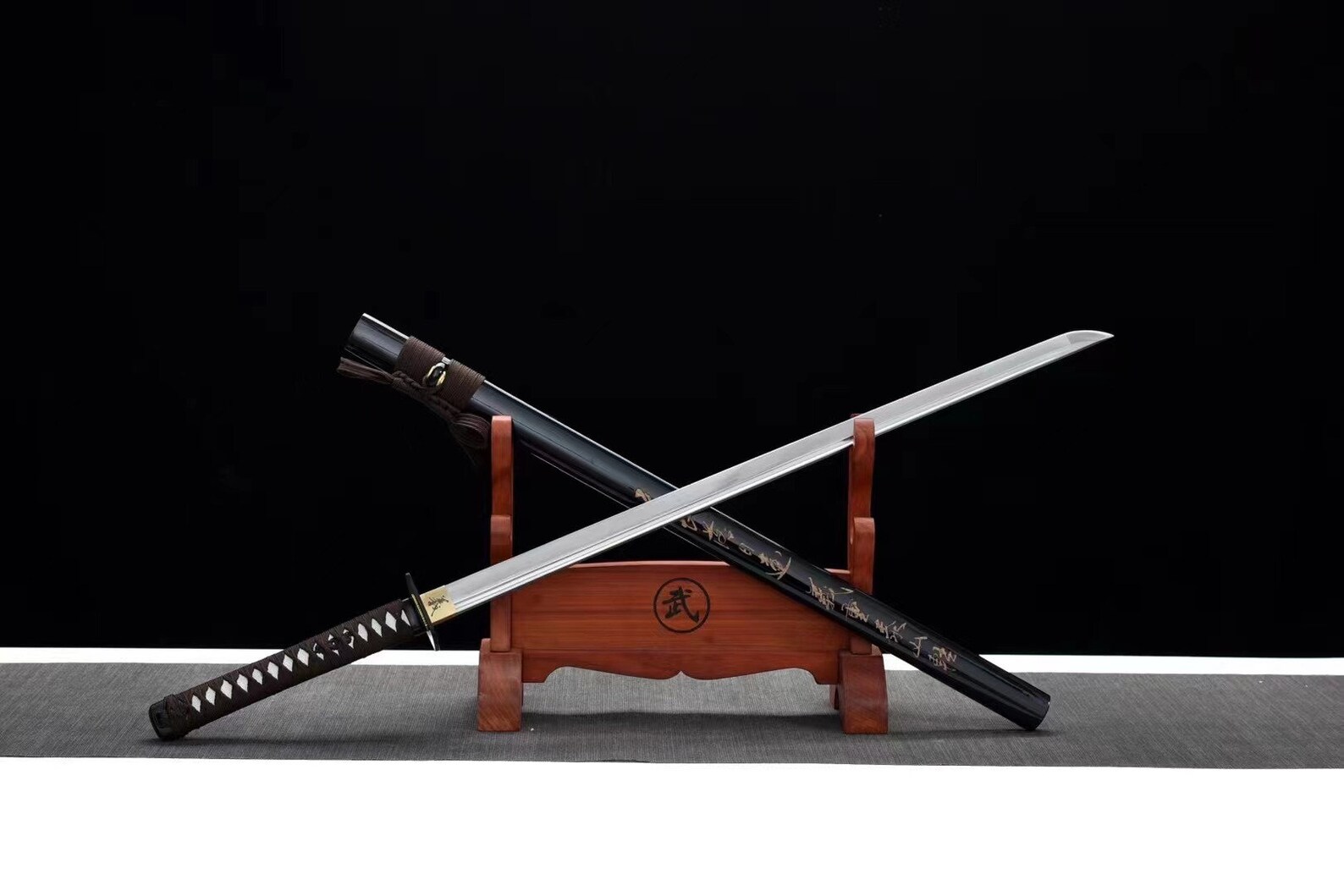 Samurai Straight Sword Ninja Sword All Tang Hand-forged Japanese Katana ...