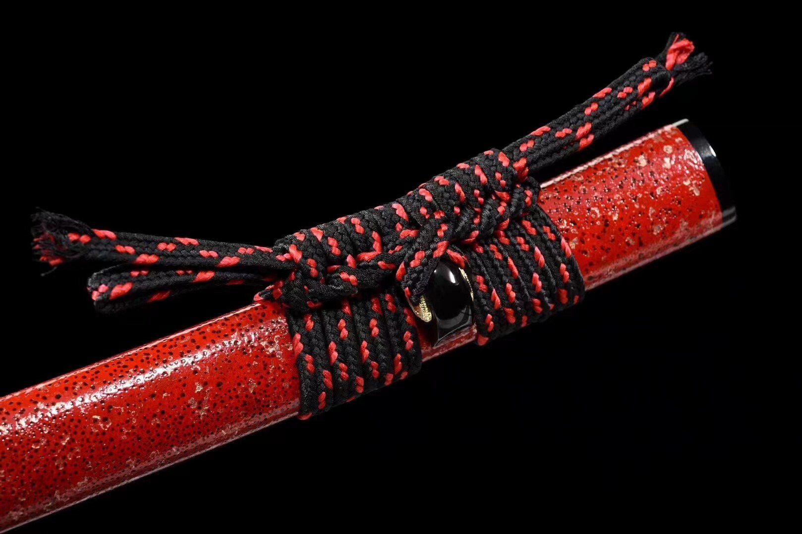 Hand-forged Japanese Samurai Sword Red Katana Full Tang Manganese Steel ...